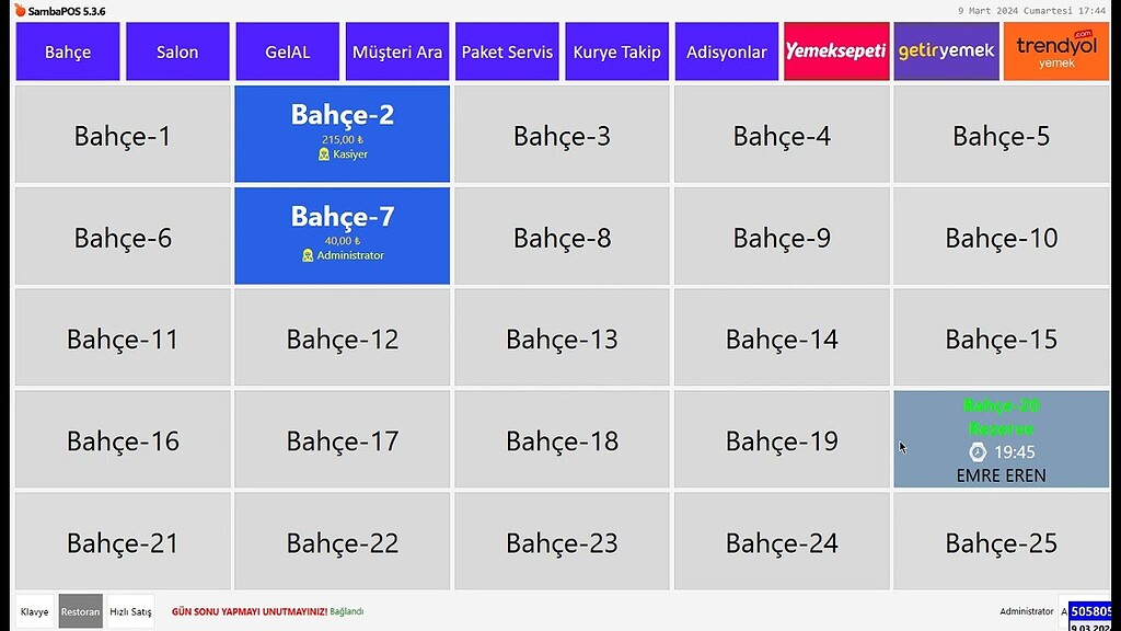 SambaPOS Masa Rezervasyonu Nasıl Yapılır ? - SambaPOS V5 - LiwaSoft Forum - SambaPOS Support